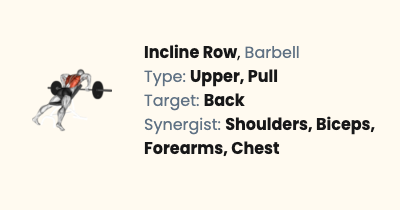 Barbell Incline Row | Liftosaur