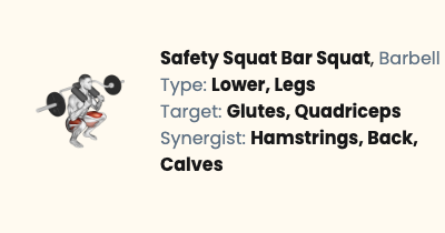 Barbell Safety Squat Bar Squat | Liftosaur