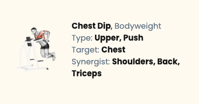 Bodyweight Chest Dip | Liftosaur