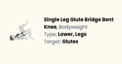 Bodyweight Single Leg Glute Bridge Bent Knee | Liftosaur