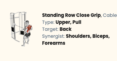 Cable Standing Row Close Grip - How To, Muscles Worked & Form Guide ...