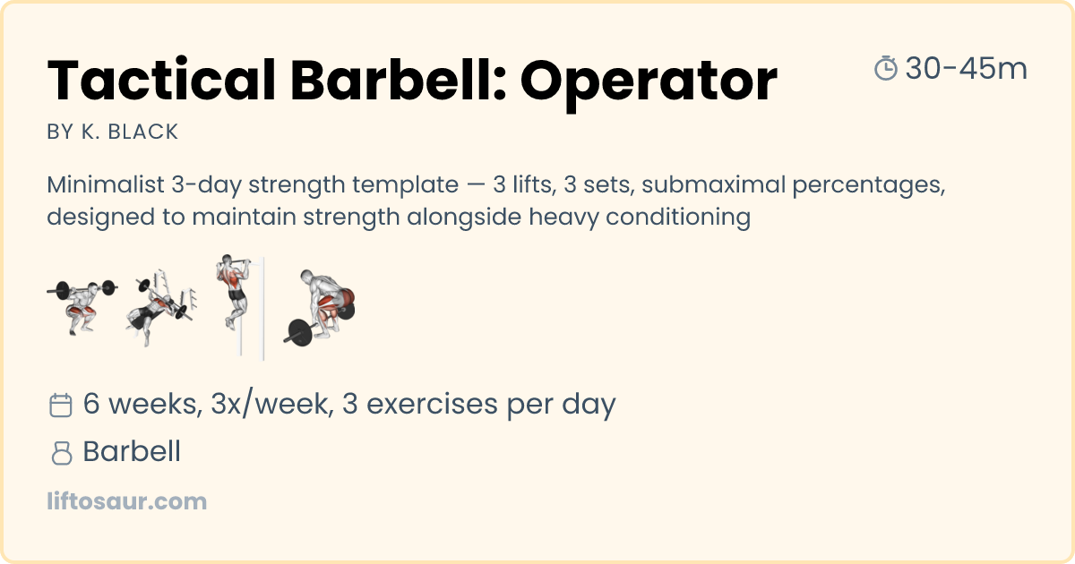 Tactical Barbell: Operator Workout Program - Free Tracker & Guide ...